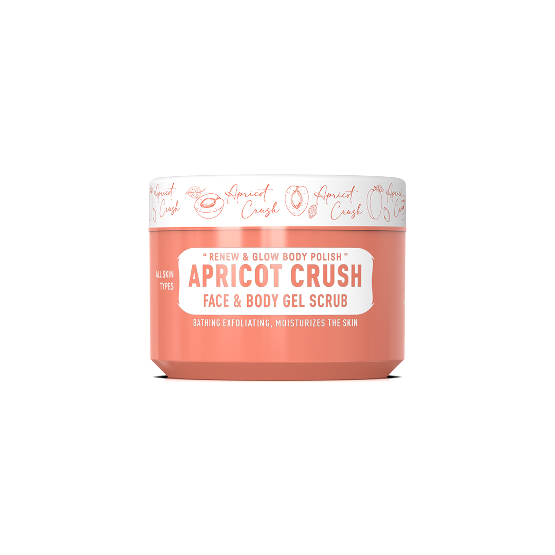 '-APRICOT CRUSH FACE & BODY GEL SCRUB- IMMORTAL | BE BOLD & BE YOU