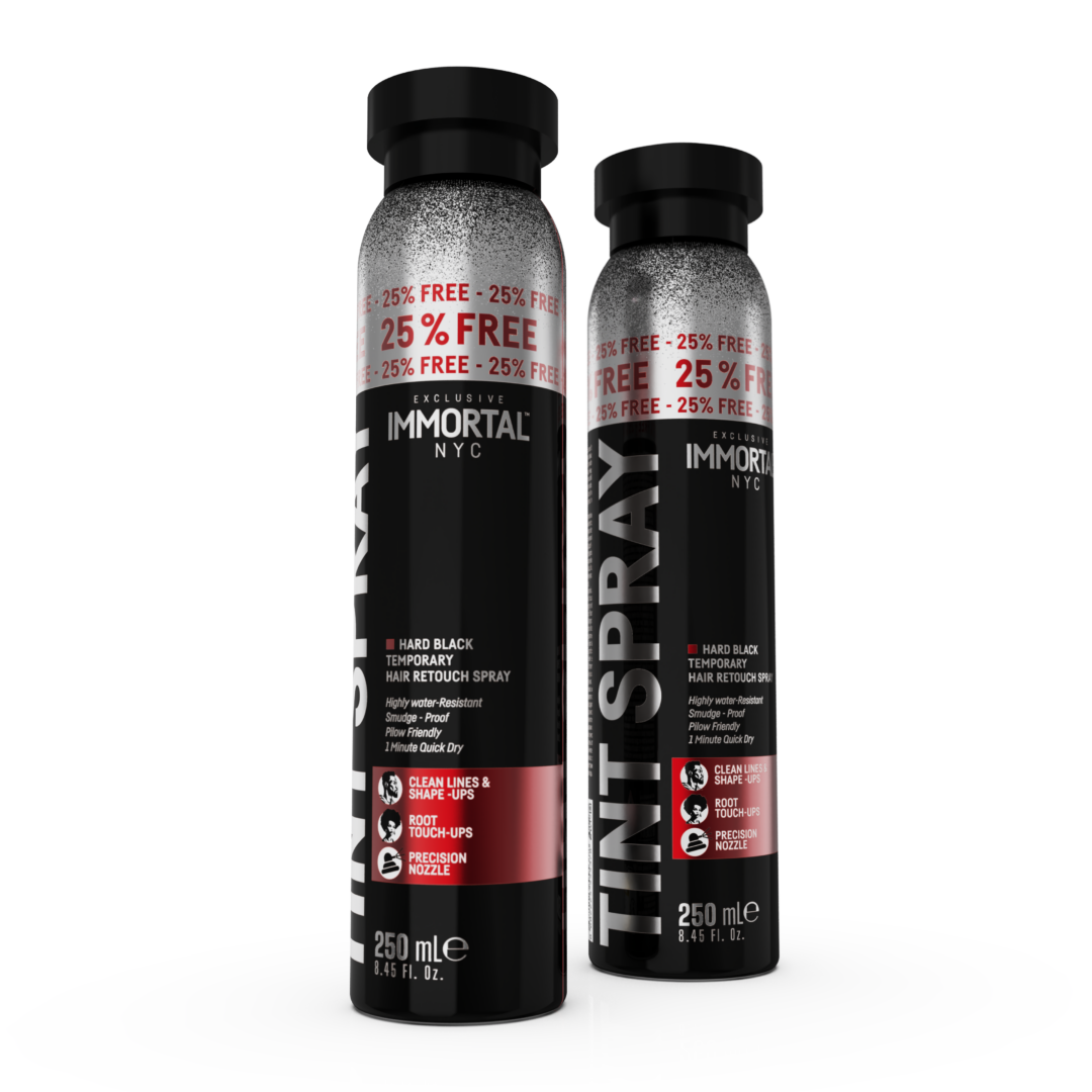 ' HARD BLACK TEMPORARY HAIR RETOUCH SPRAY ' - IMMORTAL | BE BOLD & BE YOU